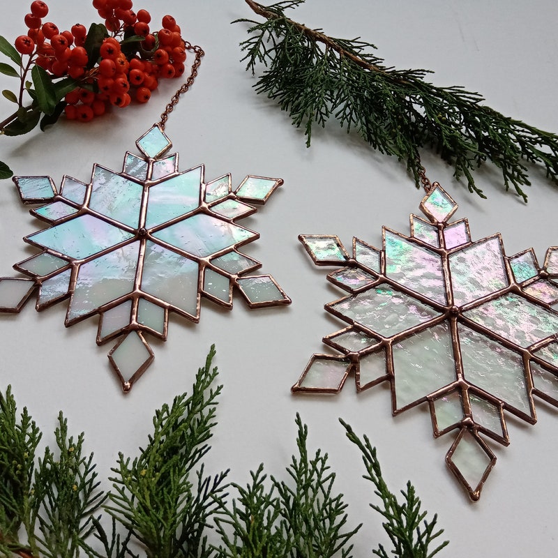 Stained Glass Snowflakes - Etsy