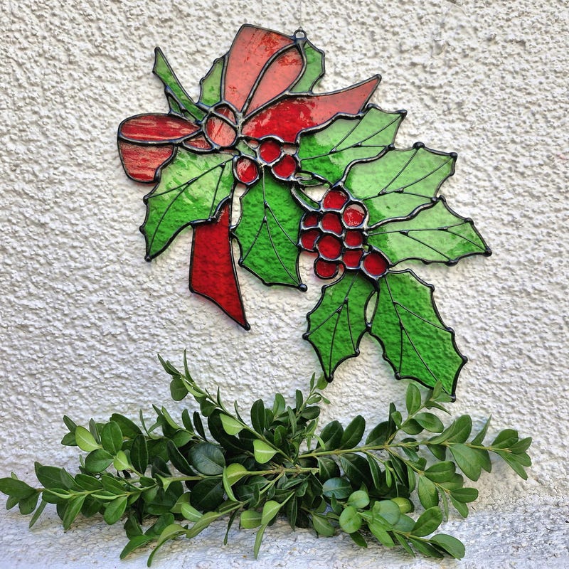 Stained Glass Holly - Etsy