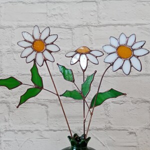 Stained Glass Daisy Bouquet Suncatcher: Everlasting Flower Decor - Etsy