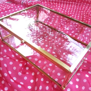 Glass and Brass Gold Color Box, Jewelry Box & Wedding Memories Keepsake ...