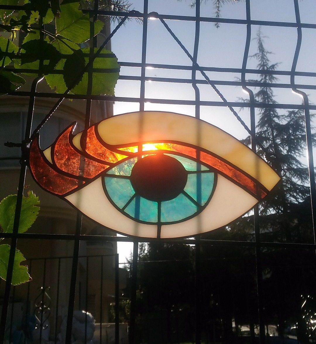 Stained Glass Blue Eye Suncatcher, Stained Glass Eye Hanging, Eye ...