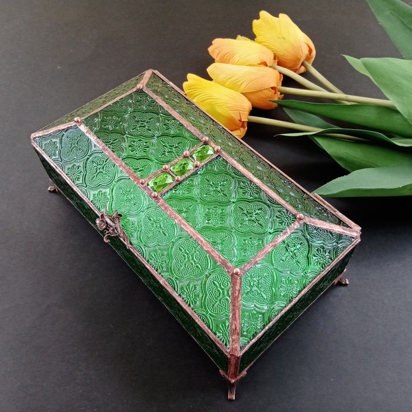 Green Glass Box - Etsy