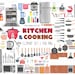 Kitchen Utensils Clipart Bundle, Cooking Clipart Set Png, Kitchen Png ...