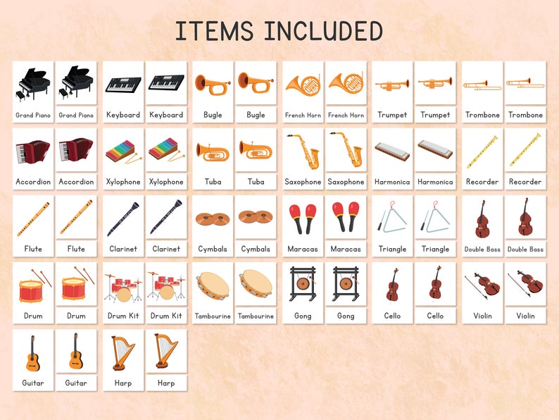 Musical Instruments Flashcards Printable, Music Instruments ...