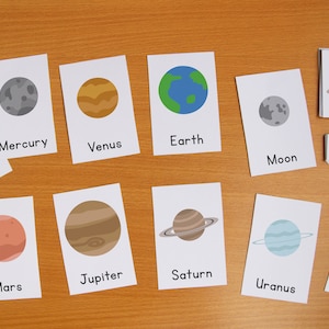 Solar System Flashcards Printable, Planets Nomenclature Montessori 3 ...