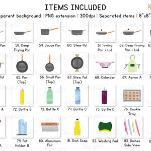 Kitchen Utensils Clipart Bundle, Cooking Clipart Set Png, Kitchen Png ...