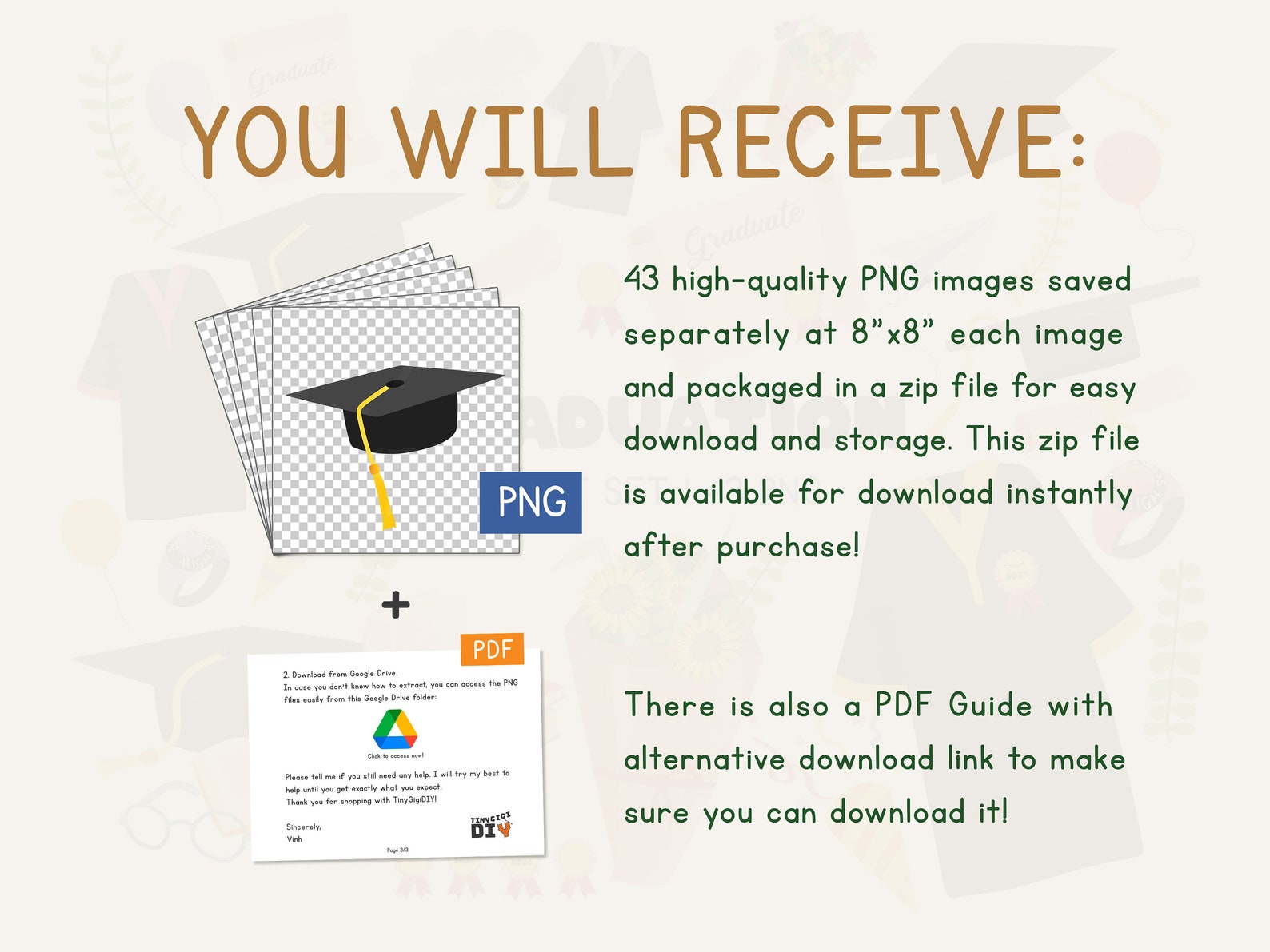 Watercolor Graduation Clipart Bundle, Graduation Clipart Png Set ...