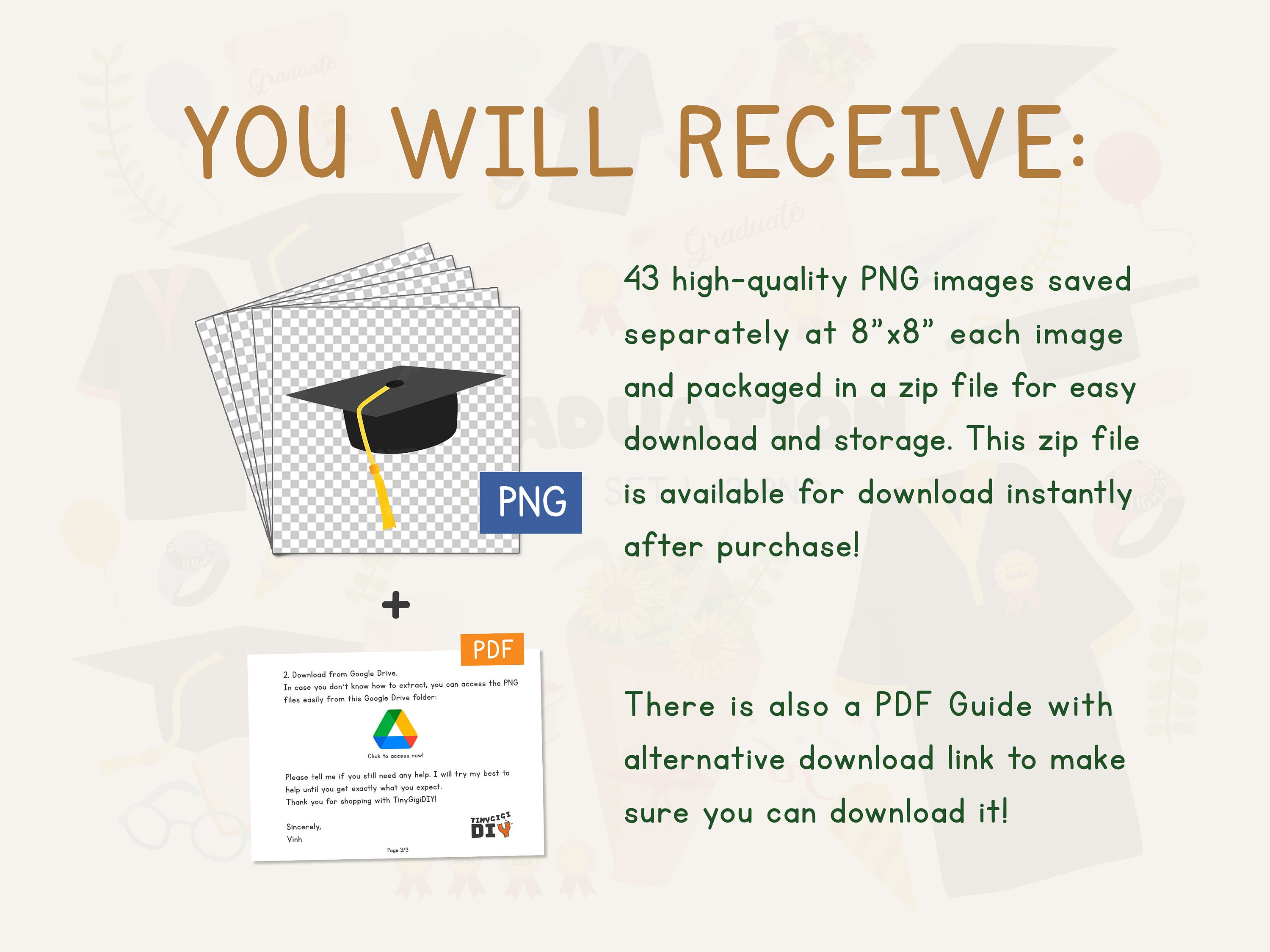 Watercolor Graduation Clipart Bundle, Graduation Clipart Png Set ...