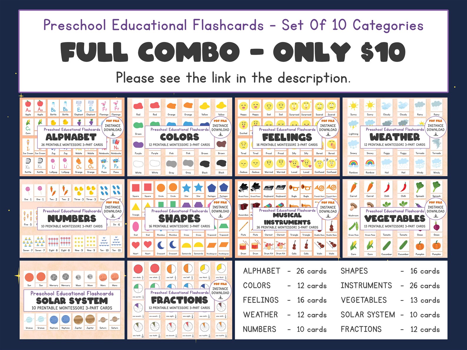 Emotions Flashcards, Feelings Flashcards, Printable Montessori 3-part ...