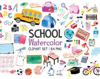 School Kids Clipart Set & Digital Paper. Digital Clipart Bundle for ...