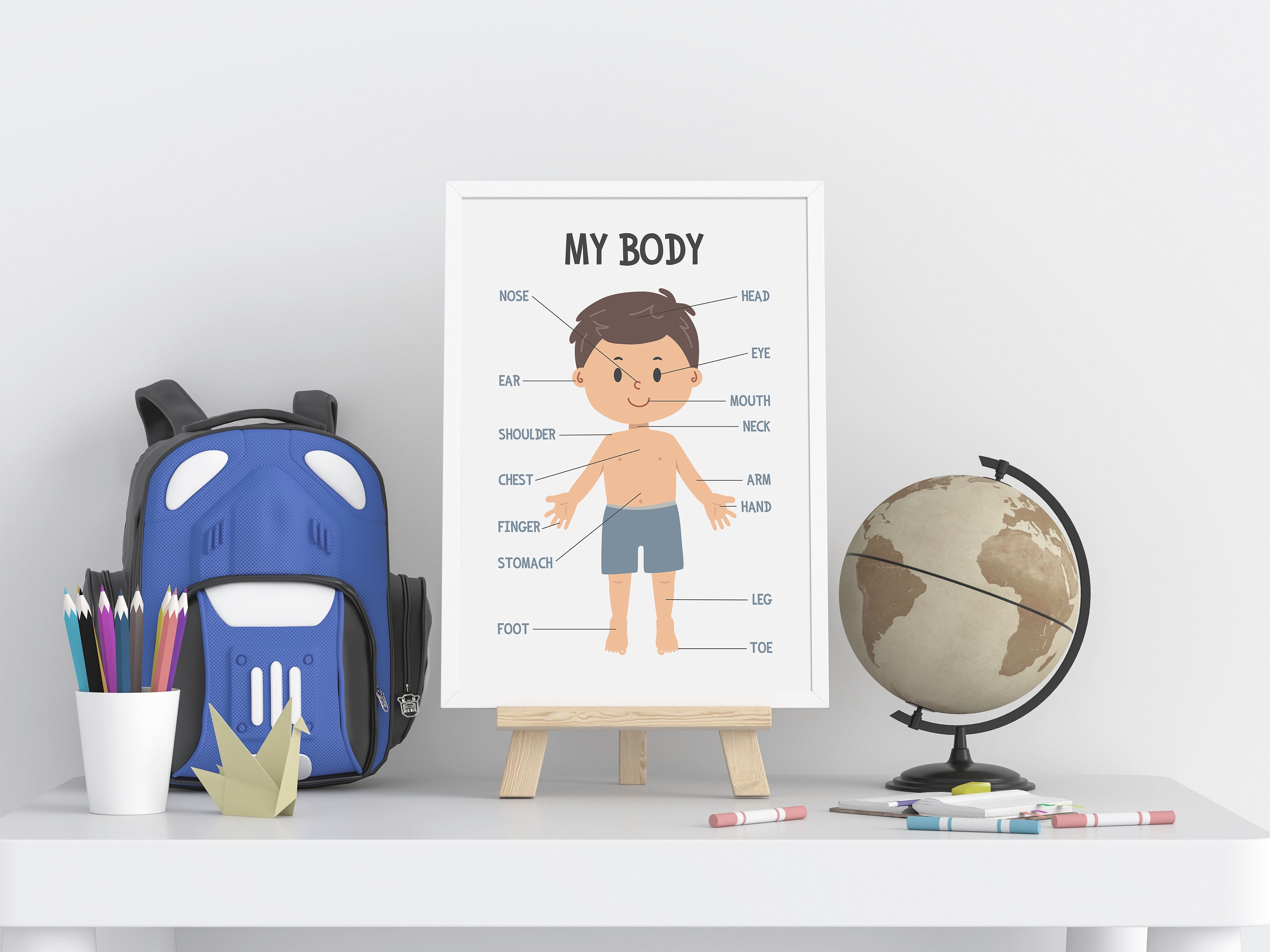 Body Parts Poster, Kids Wall Decor, My Body Printable Wall Art, Toddler ...