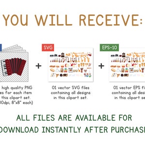 Orchestra Clipart Set: Musical Instruments Bundle (PNG, SVG, EPS ...