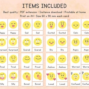 Emotions Flashcards, Feelings Flashcards, Printable Montessori 3-part ...