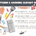 Kitchen Utensils Clipart Bundle, Cooking Clipart Set Png, Kitchen Png ...