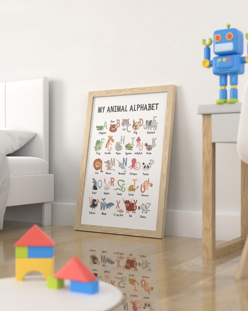 Animal Alphabet Poster: Pastel Abcs, Kids Room Decor (digital Download ...