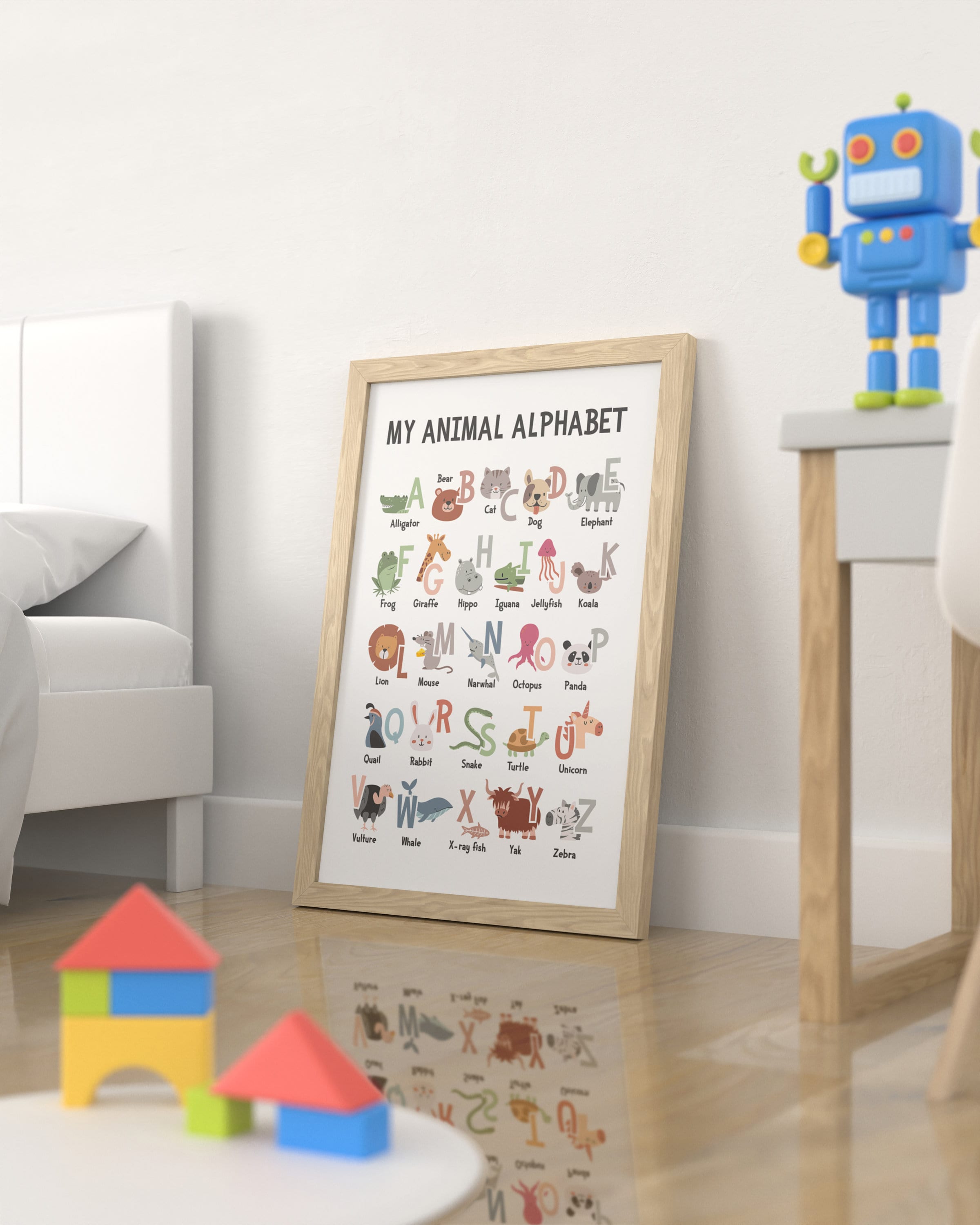 Animal Alphabet Poster ABC Poster Printable Wall Art Pastel - Etsy