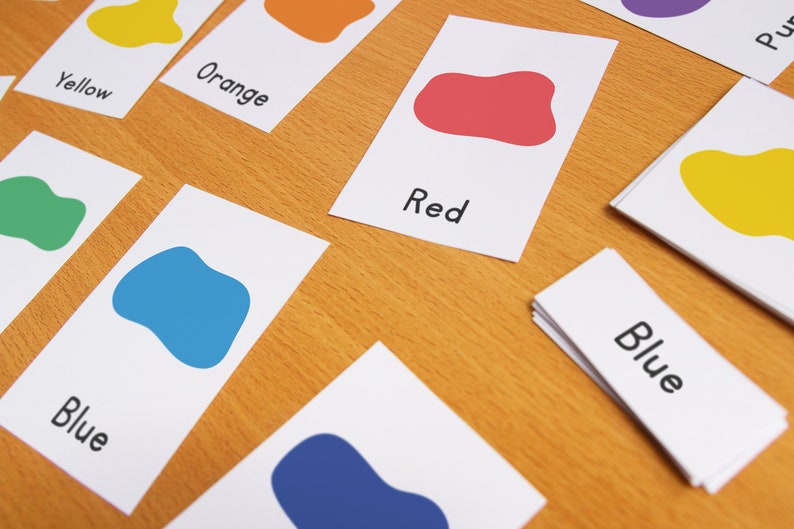 Colors Flashcards Printable, Set of 12 Colors Montessori 3-pard Cards ...