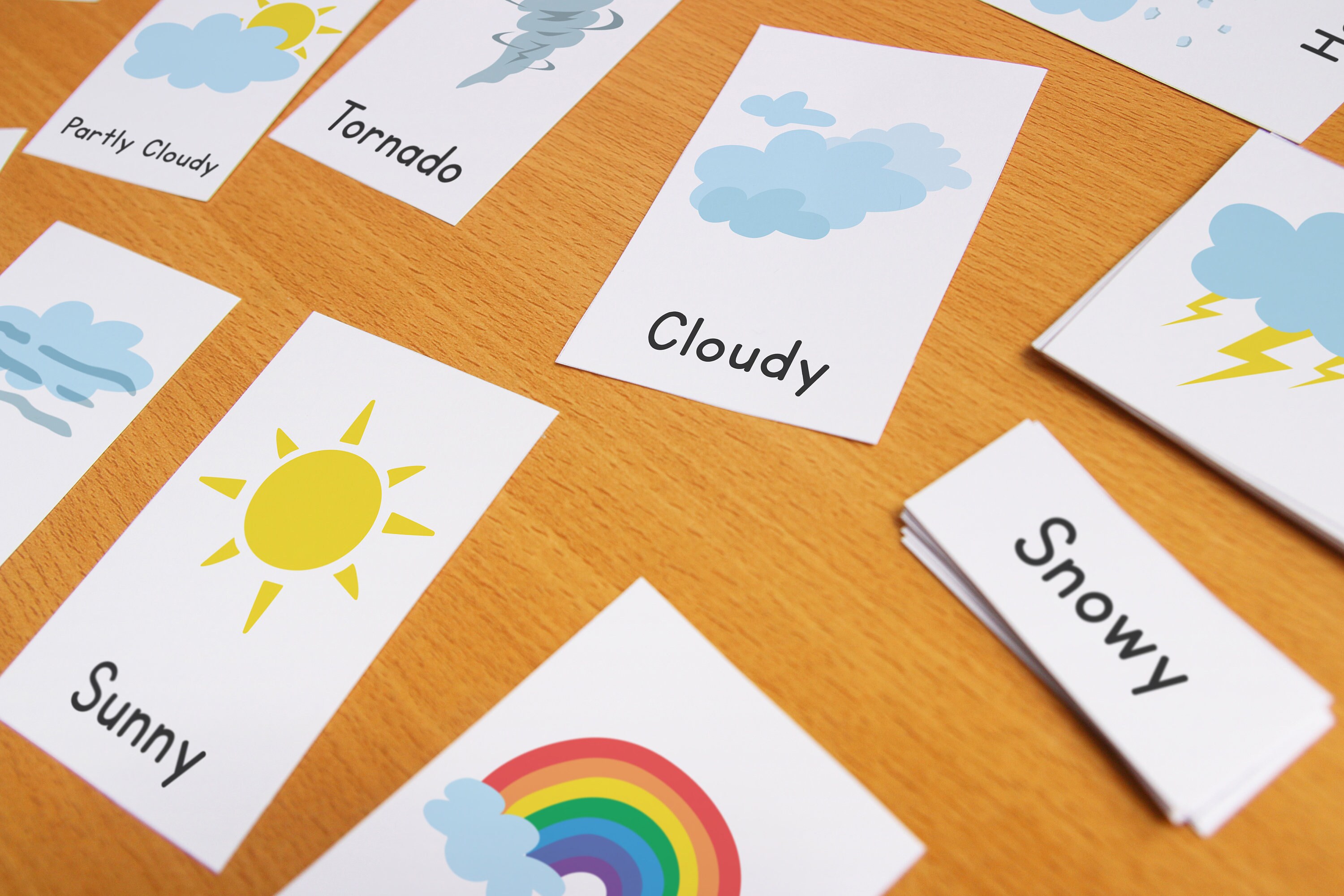 Weather Flashcards Printable, Weather Nomenclature Montessori 3-part ...