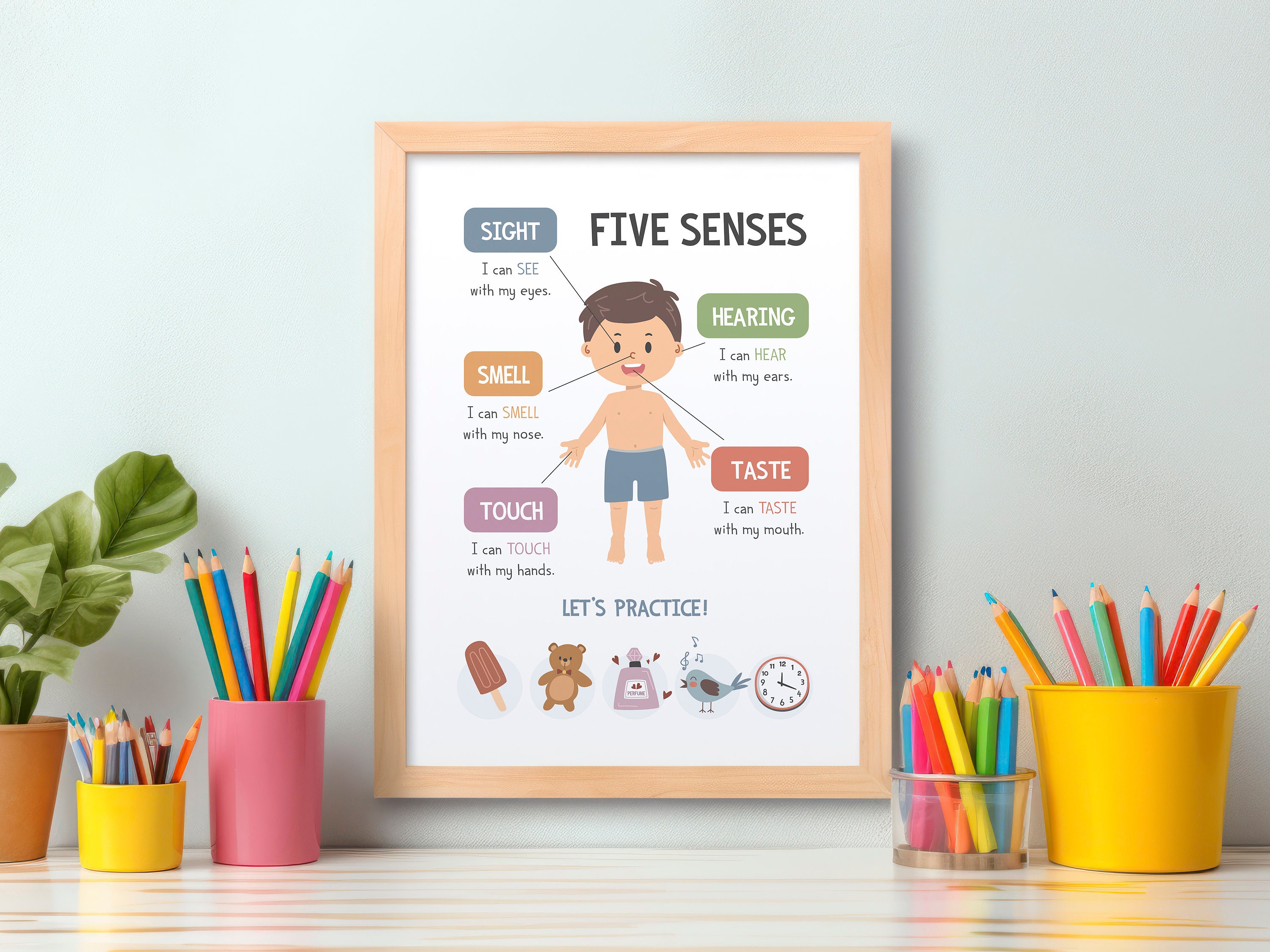 Five Senses Poster Kids Classroom Decor Wall Art 5 Senses - Etsy