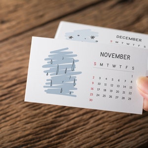 2025 Mini Calendar: Simple Pocket Calendar Cards (printable PDF) - Etsy