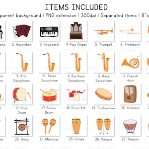 Musical Instruments Clipart Set, Orchestra Clip Art Bundle, Brass ...
