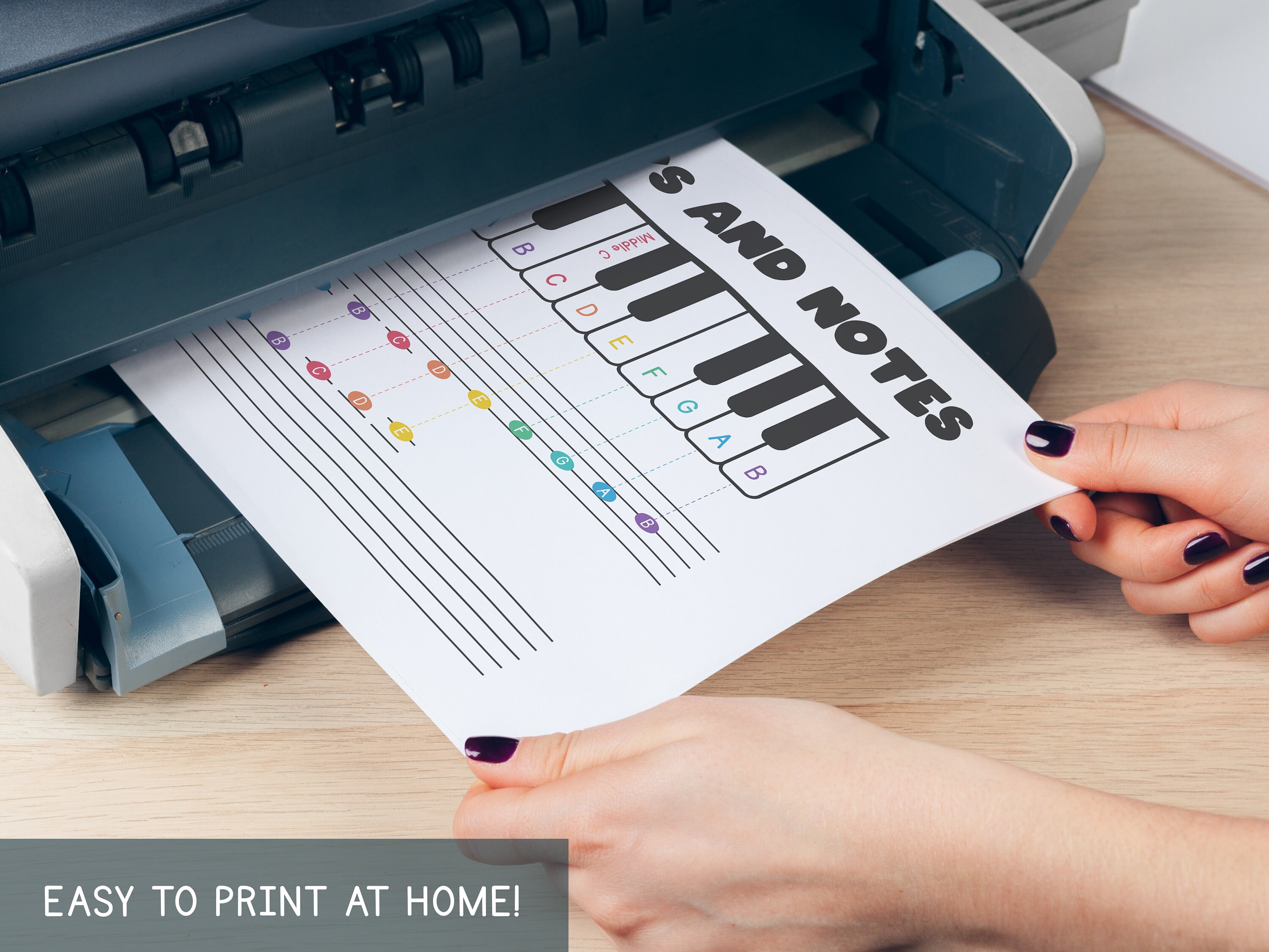 Piano Keys and Notes Chart: Treble & Bass Clef (digital Download) - Etsy