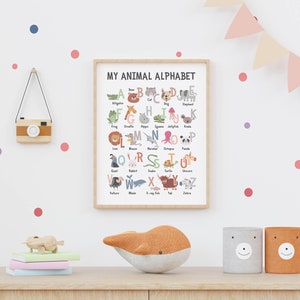 Animal Alphabet Poster, ABC Poster, Printable Wall Art, Pastel ...