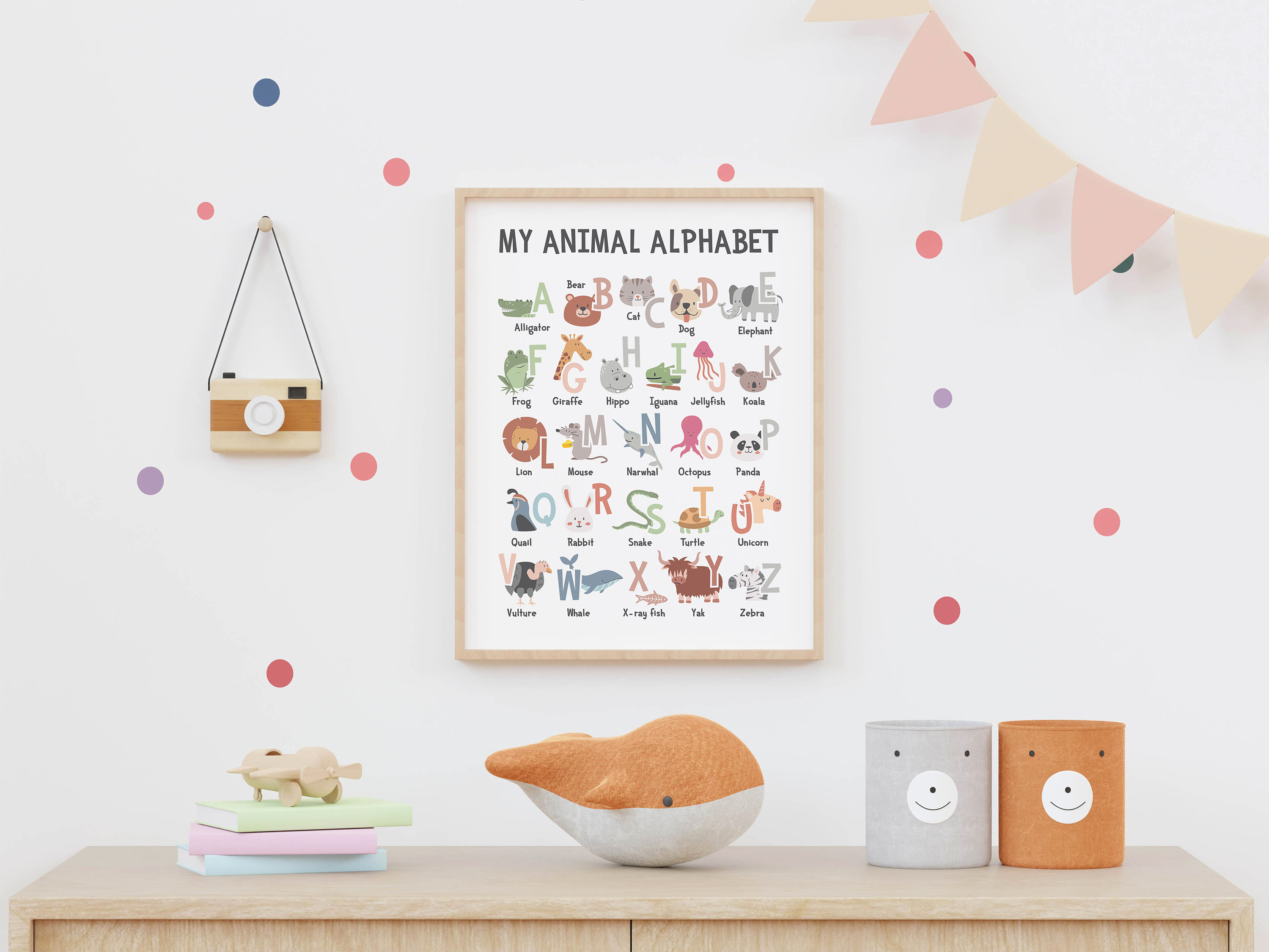Animal Alphabet Poster ABC Poster Printable Wall Art Pastel - Etsy