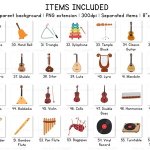 Orchestra Clipart Set: Musical Instruments Bundle (PNG, SVG, EPS ...