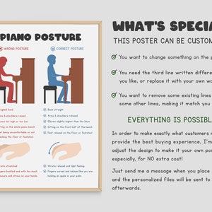 Piano Posture Poster, Piano Lesson Wall Art for Students, Kids, Music ...