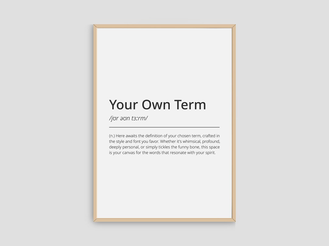 Personalized Definition Poster: Custom Word Art (digital Download) - Etsy
