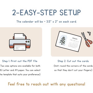 2025 Mini Calendar, Super Simple Calendar, Pocket Calendar Cards 2025 ...