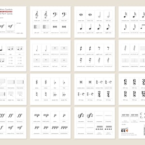 Music Notes Montessori Cards: Musical Symbols Flashcards (PDF) - Etsy