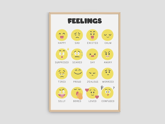 Feelings Poster Emotions Poster My Feelings Montessori - Etsy