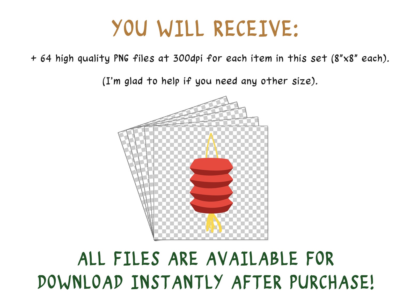 Mid-autumn Festival Clipart: Mooncake, Lion Dance, Lanterns (PNG) - Etsy