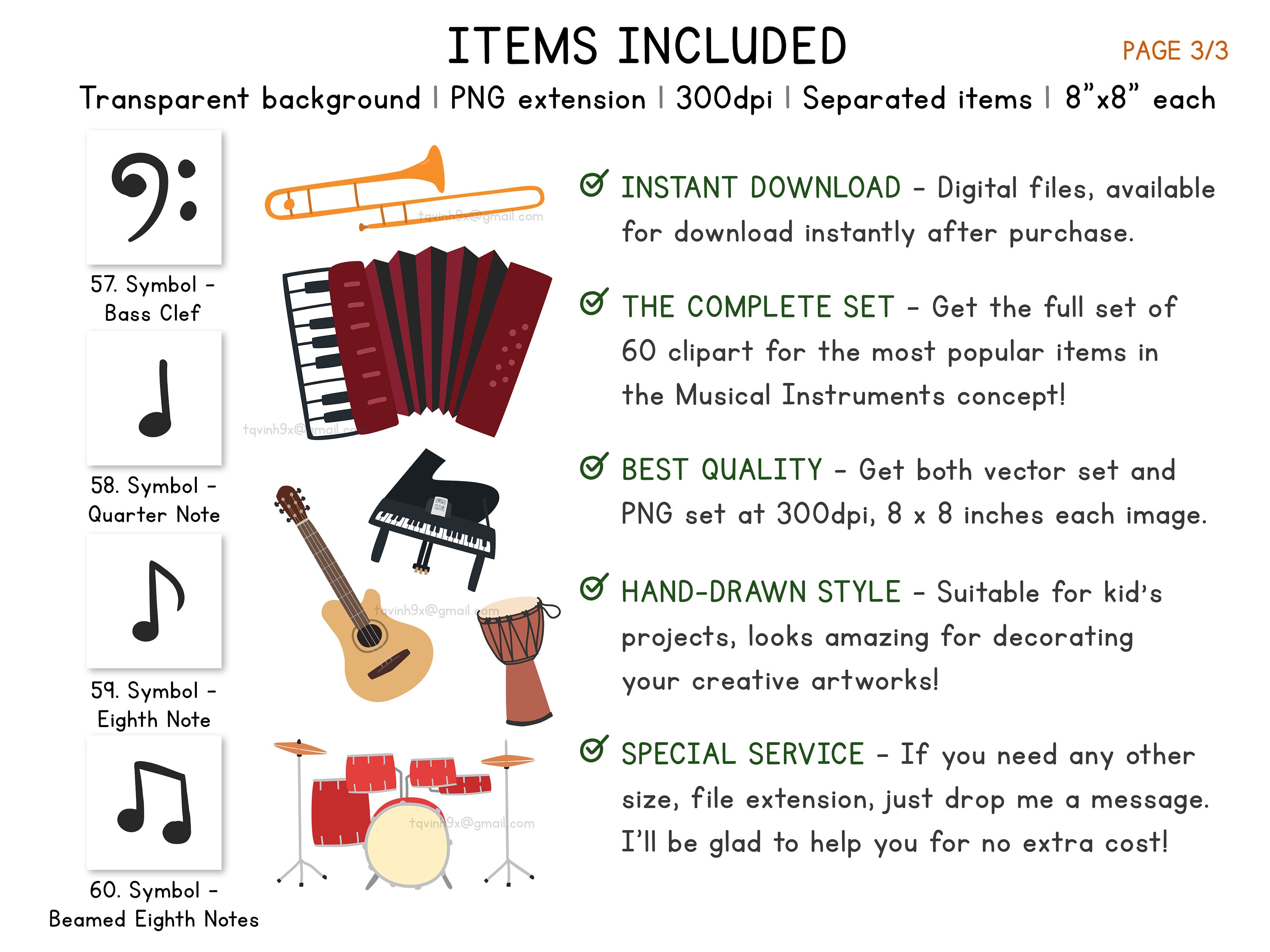 Orchestra Clipart Set: Musical Instruments Bundle (PNG, SVG, EPS ...