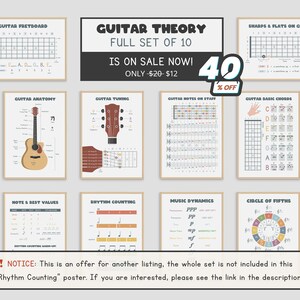 Rhythm Counting Simple Chart PDF, Music Note Value, Music Theory Poster ...
