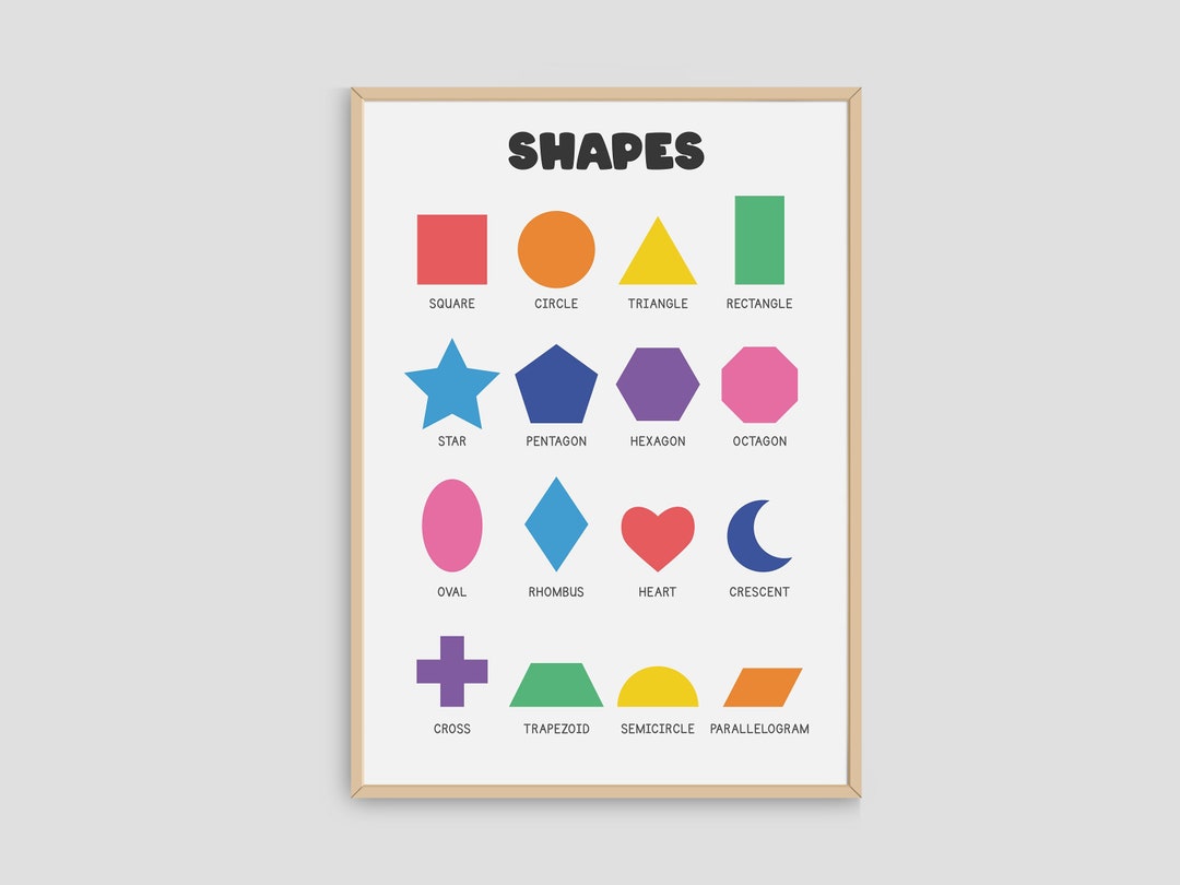 Shapes Poster Printable Wall Art Geometric Shapes Print - Etsy