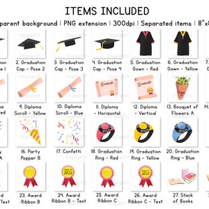 Watercolor Graduation Clipart Bundle Graduation Png Clipart - Etsy