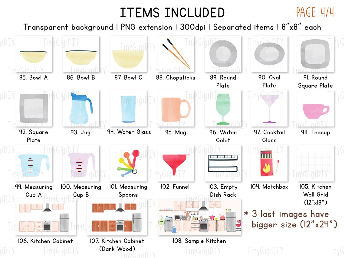 Kitchen Utensils Clipart Bundle Cooking Clipart Set Png - Etsy