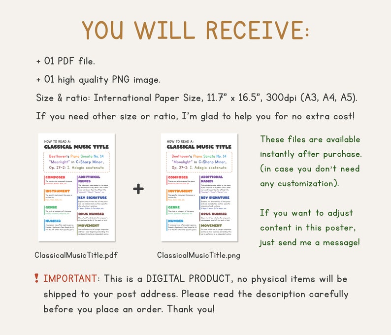 How to Read A Classical Music Title, Music Theory Poster, Music Lesson ...