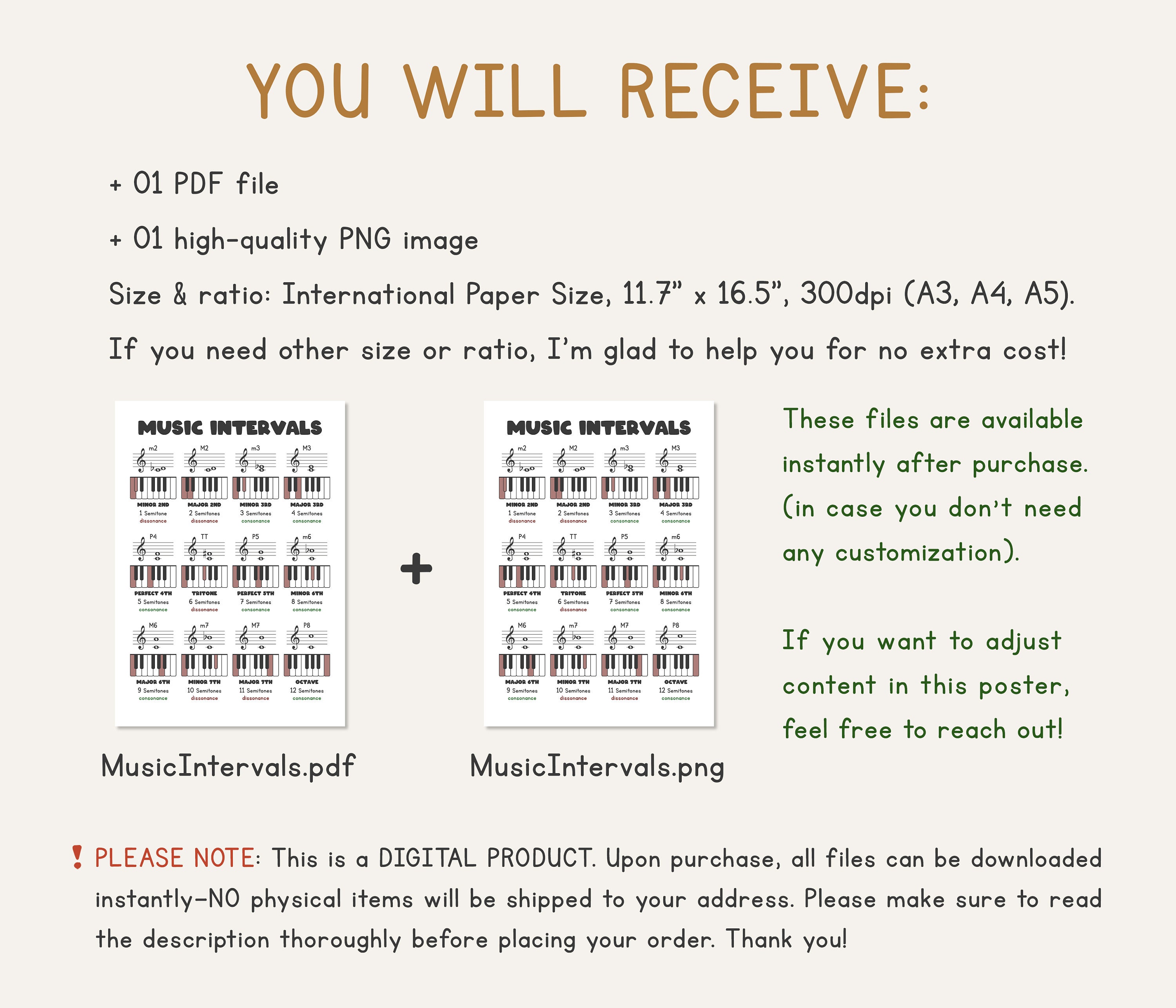 Music Intervals Poster, Piano Intervals, Piano Chord, Music Theory ...