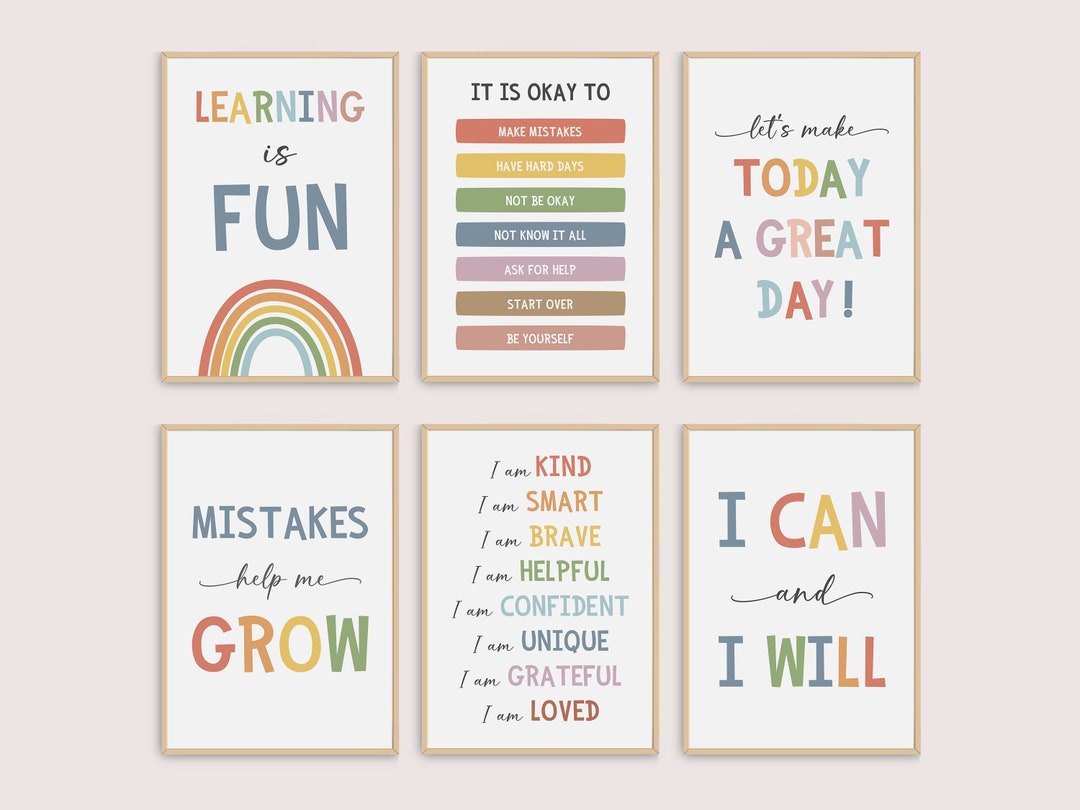 Set of 6 Motivational Posters, Inspirational Posters Printable Wall Art ...