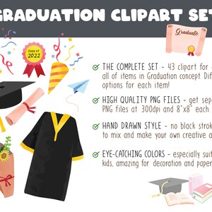 Watercolor Graduation Clipart Bundle Graduation Png Clipart - Etsy