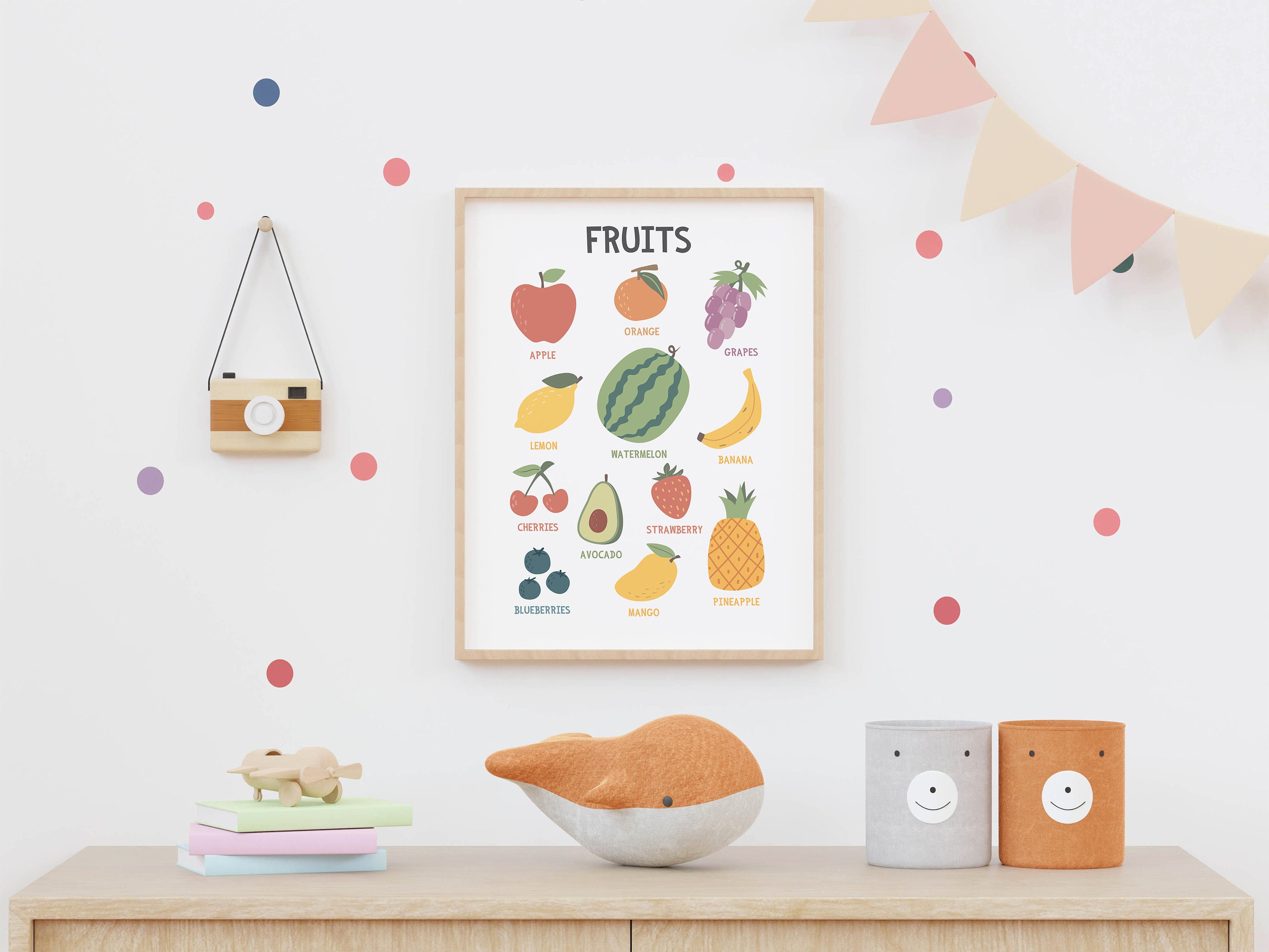 Set of Fruits and Vegetables Posters, Kids Wall Decor, Vegetables and ...