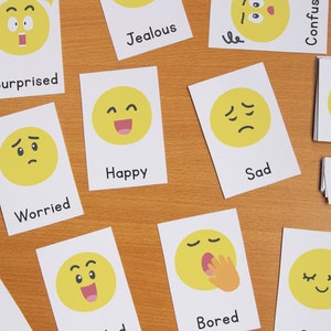 Emotions Flashcards, Feelings Flashcards, Printable Montessori 3-part ...