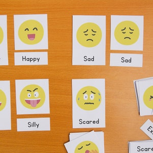 Emotions Flashcards, Feelings Flashcards, Printable Montessori 3-part ...