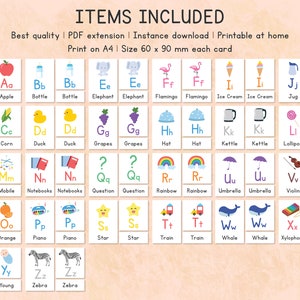 Alphabet Flashcards Printable, ABC Flashcard, Alphabet Cards, Toddler ...