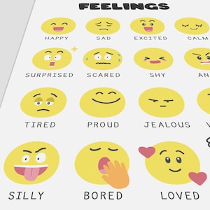 Feelings Poster, Emotions Poster, My Feelings Montessori Homeschool ...
