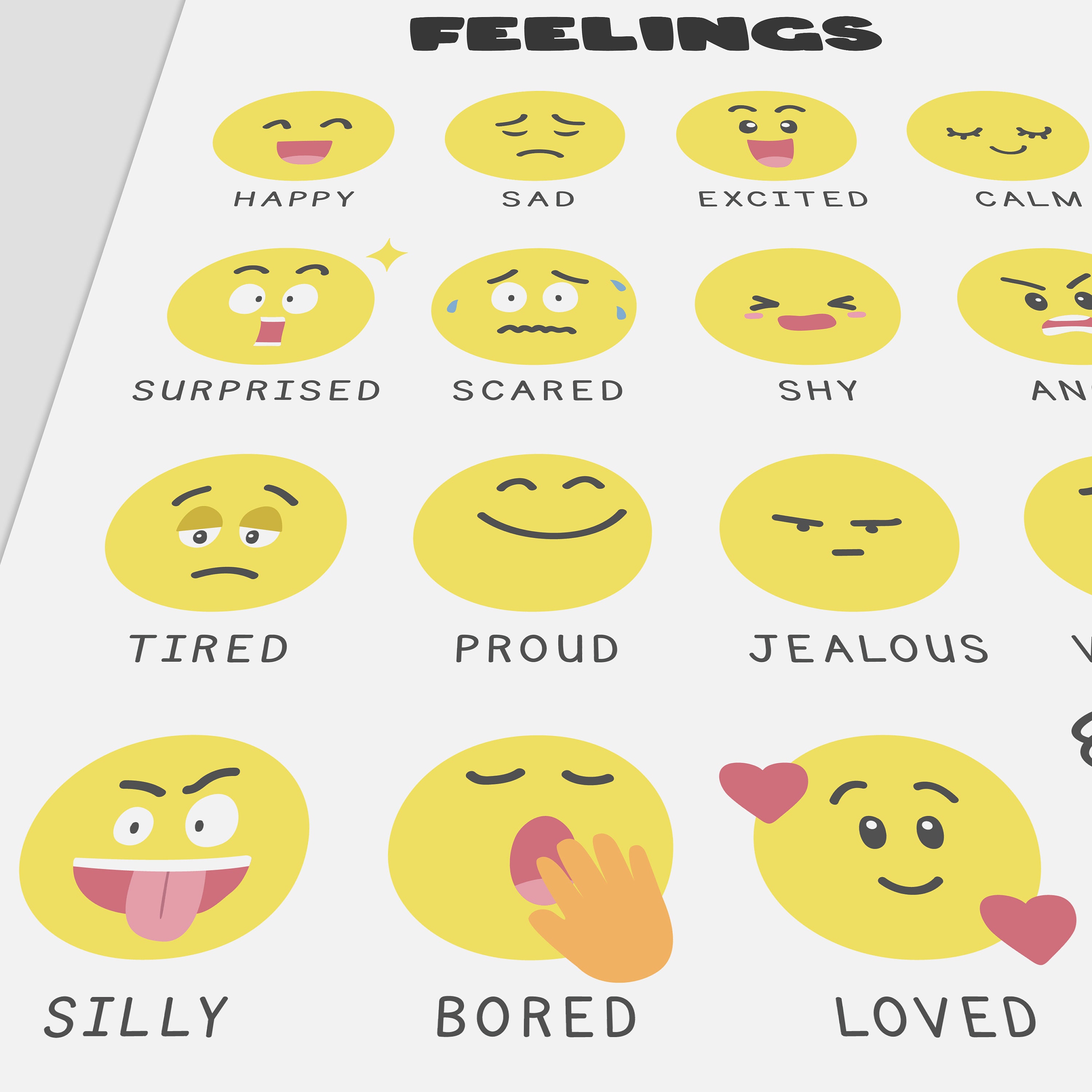 Feelings Poster, Emotions Poster, My Feelings Montessori Homeschool ...